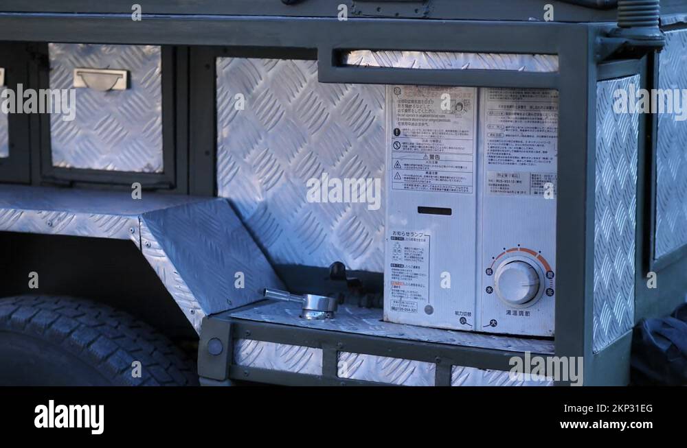 Close up view of control panel of a Modern RV camper van in Pakistan ...