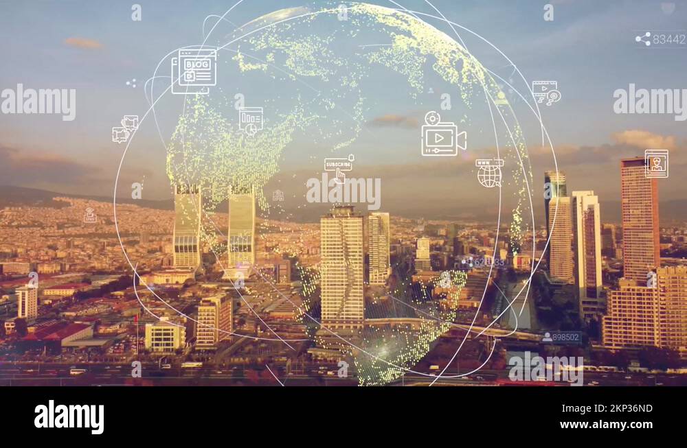 Smart city IOT internet of thing ICT digital technology futuristic ...