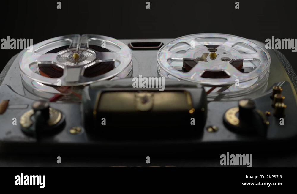 Cinematic Retro Reel To Reel Recorder Spinning, 1960's, 1970's Stock ...