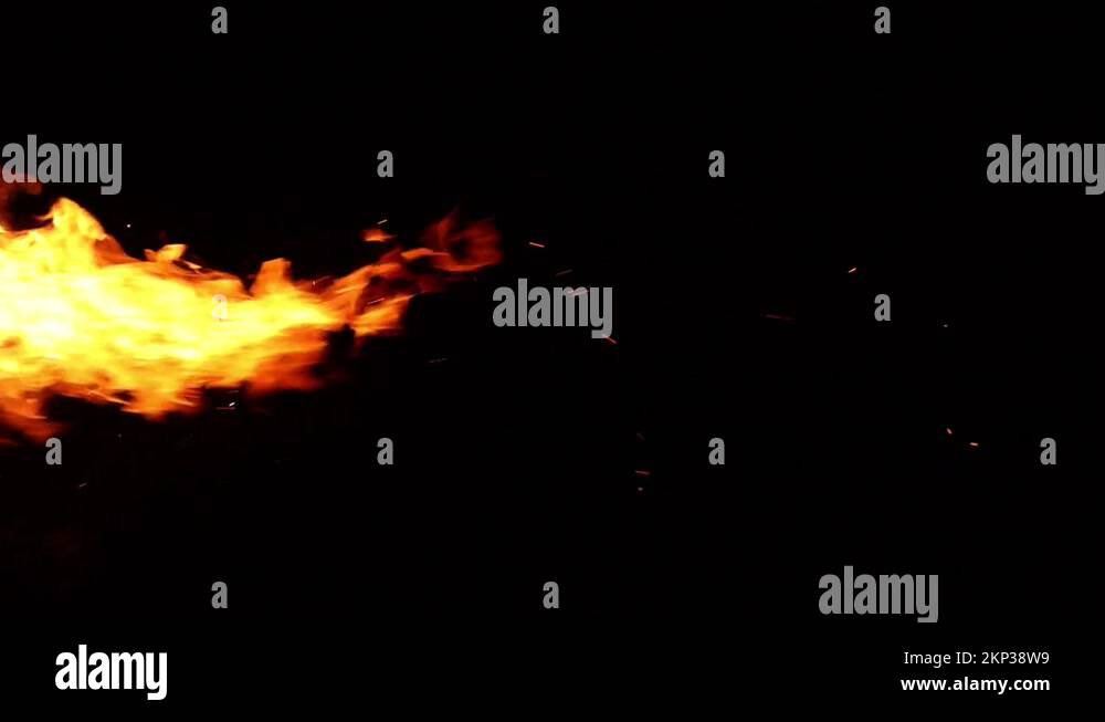 Vertical Fire Flames Igniting And Burning black isolated background ...