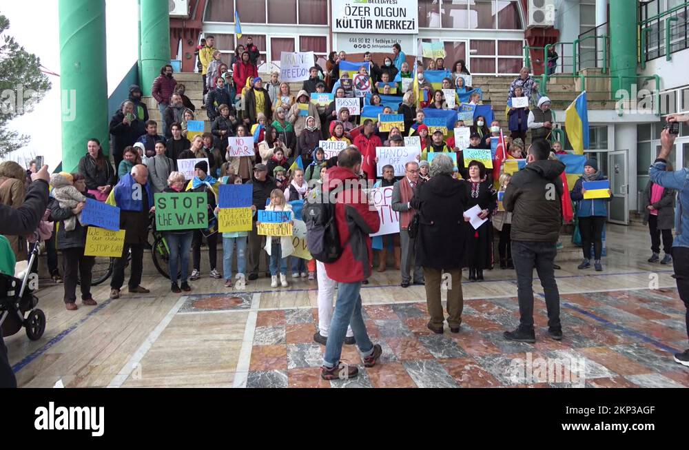 Press briefing of Turks and Ukrainians in Fethiye against the invasive ...