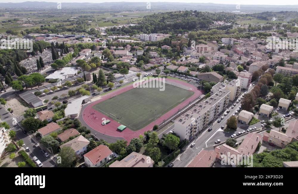 Jean Pinet Football soccer stadium in the town of Clermont-l'Hérault in ...
