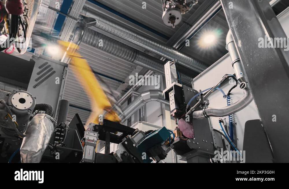 Gluing robot in robot welding machine, Timelapse 29,97fps, 4k Stock ...