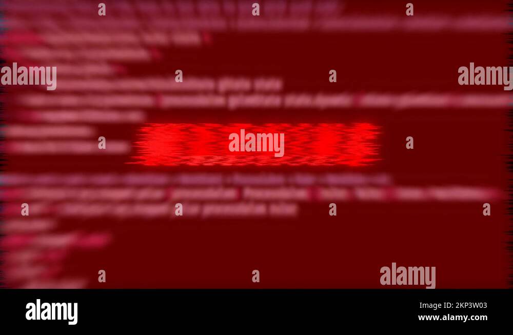 Hacker Attack Warning Programming Code Programming Language Strings On Screen Stock Video