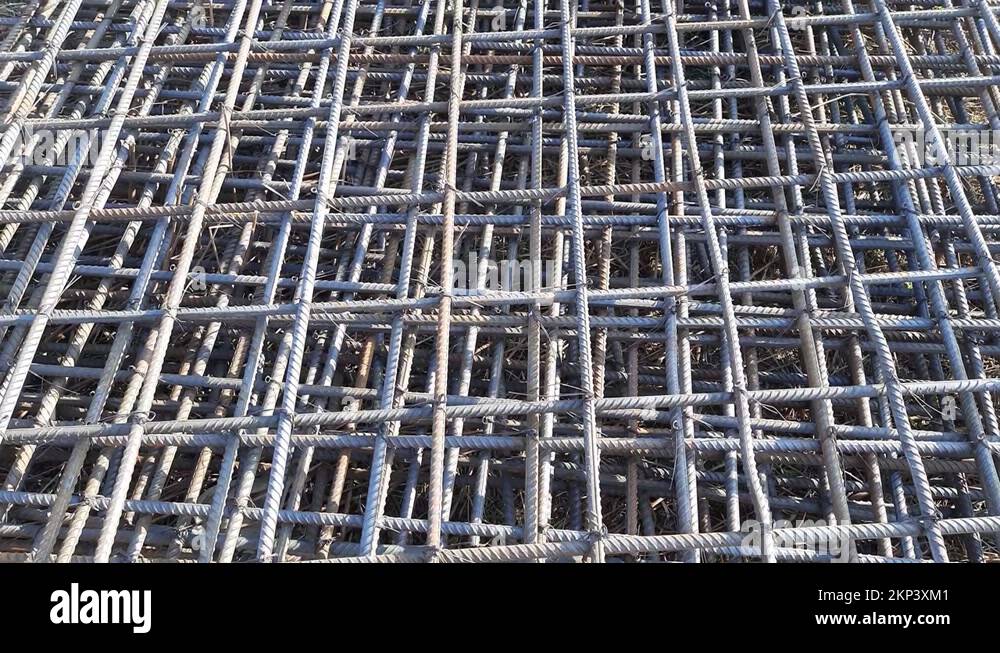 Rebar reinforced iron bar grid foundation Stock Videos & Footage - HD ...