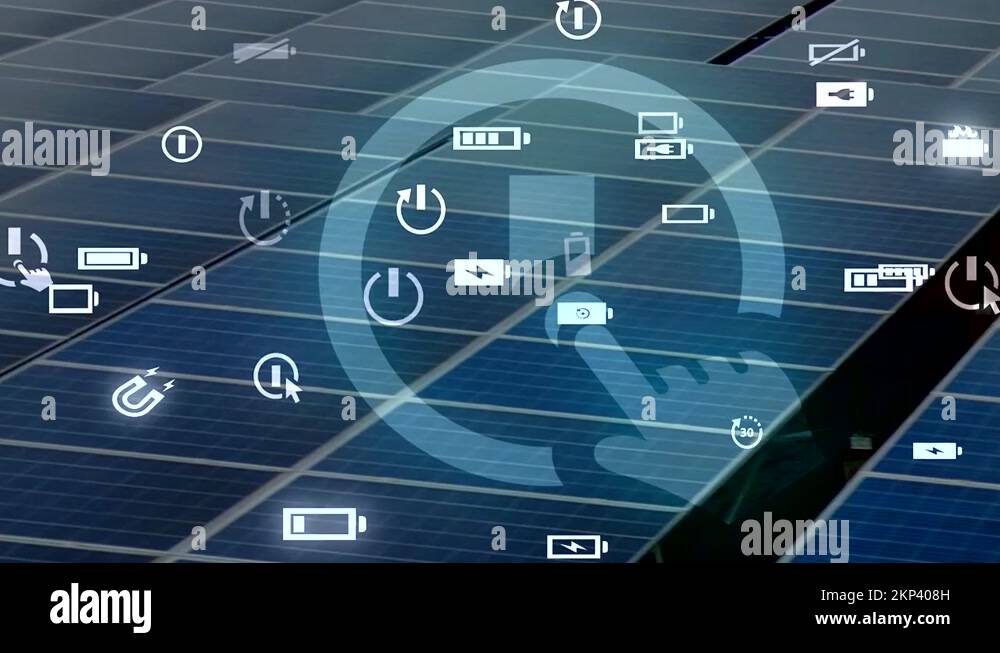 solar panels with a futuristic graphics overlay in Kenya. Climate ...