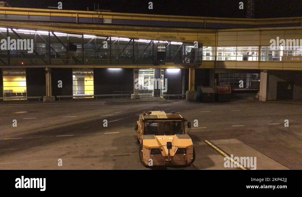 Passengers pass in the passage gate to the plane at the airport Stock ...