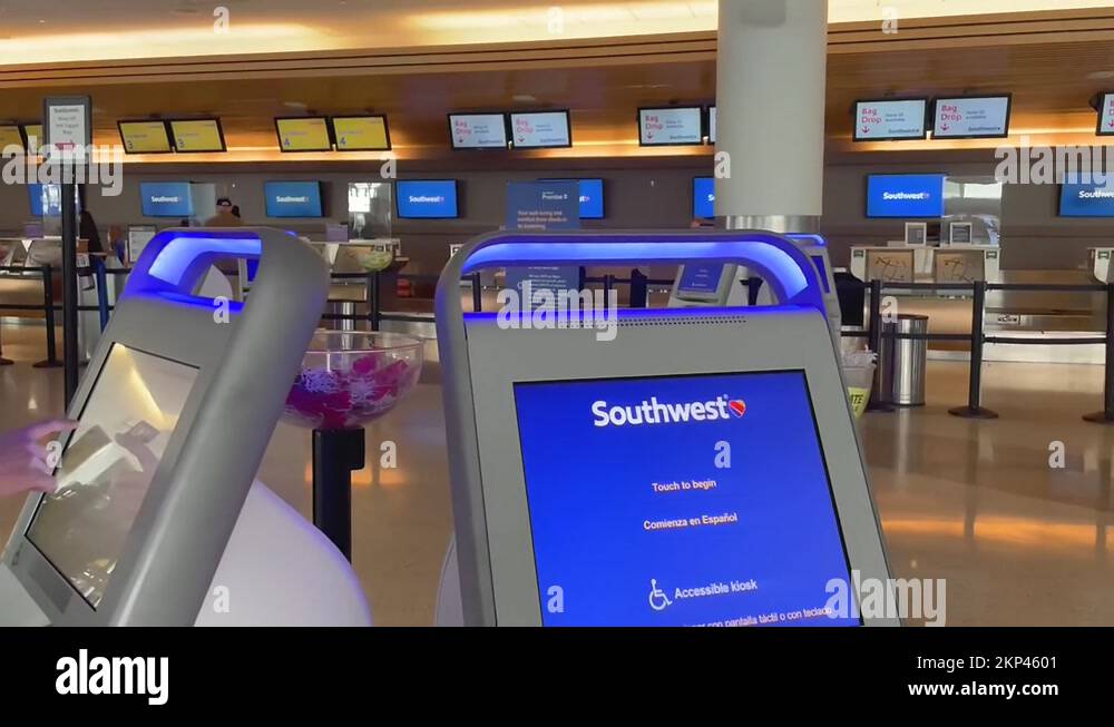 Southwest Airlines, electronic check-in kiosks at the Norman Y. Mineta ...