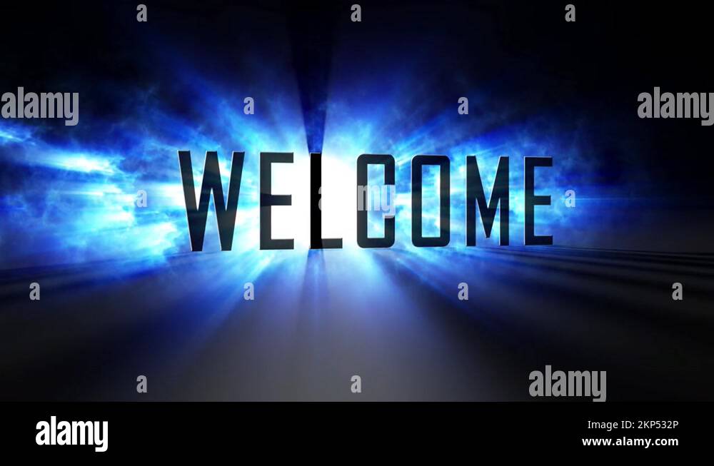 Epic Welcome Text Effect Misty Blue Shine 3D Light Rays And Shadow On ...