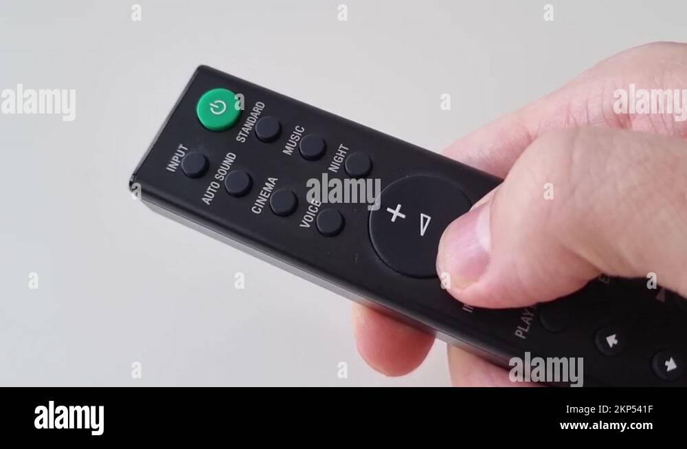 Pressing the buttons for volume up and down on the remote control to ...