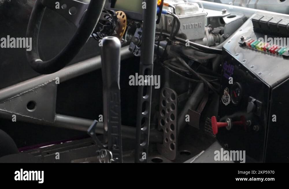 Cabin interior of a modified drift car. Drift car interior Stock Video ...