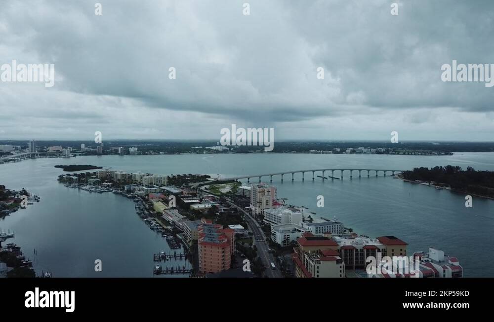 Clearwater Florida memorial Causeway Bridge Aerial Stock Video Footage ...
