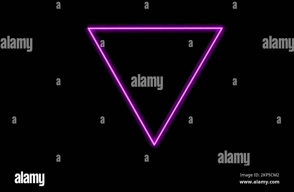 Neon light triangle border animation on black background.modern border ...