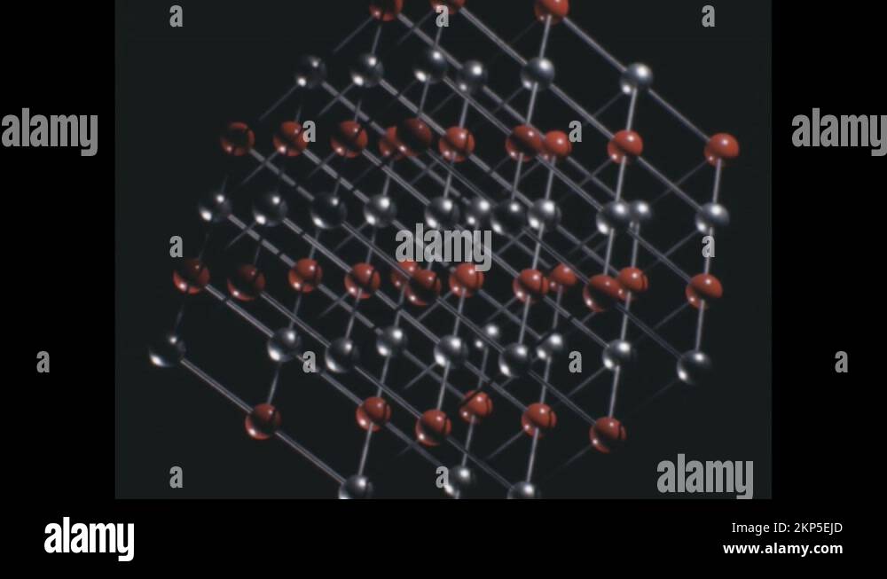 1960s: Three dimensional model of a solid molecule Stock Video Footage ...