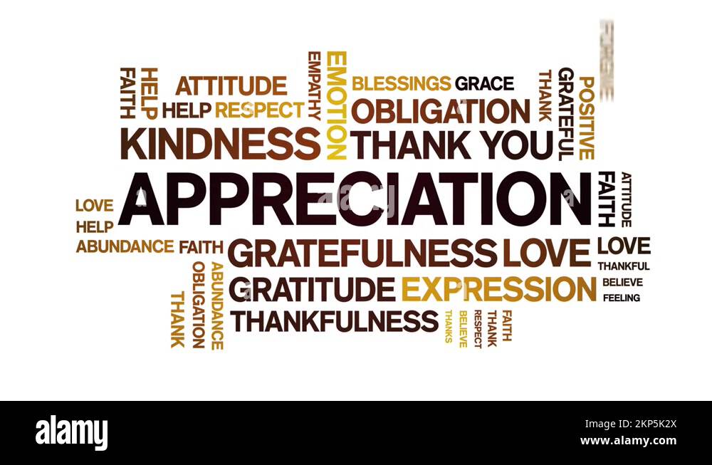 Appreciation animated word cloud,animation kinetic typography seamless ...
