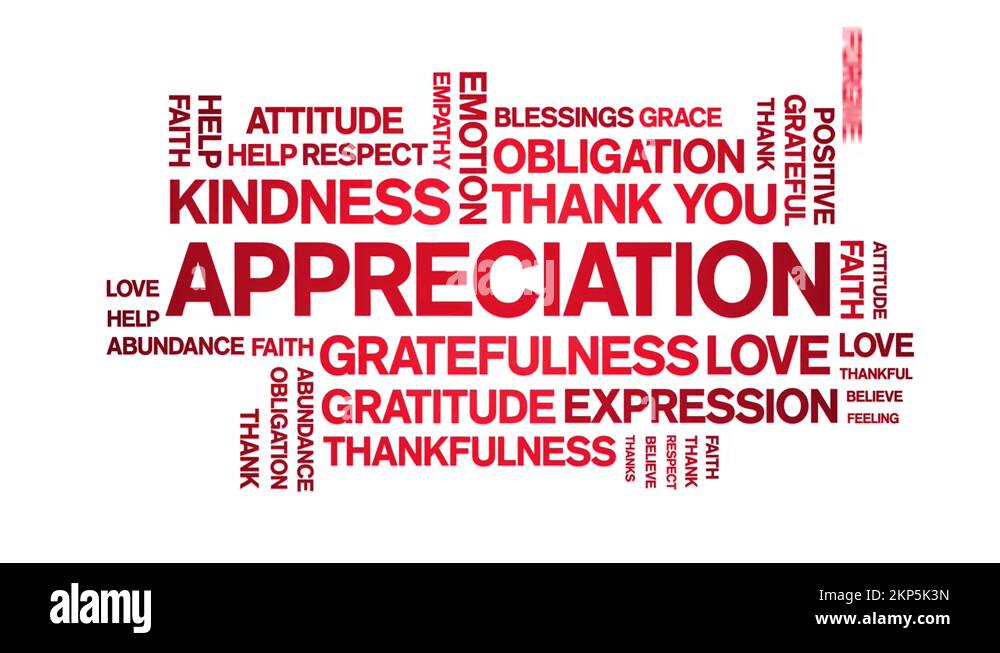 Appreciation animated word cloud,animation kinetic typography seamless ...