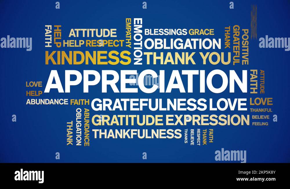 Appreciation animated word cloud,animation kinetic typography seamless ...