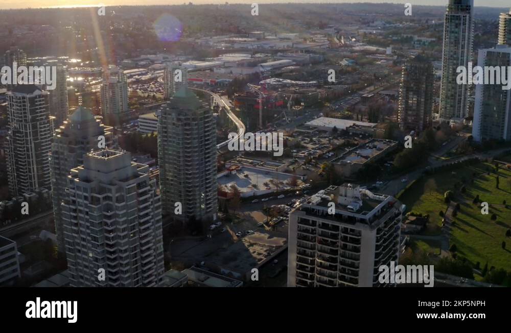 Aerial View Of Downtown Burnaby And Brentwood Town Centre Skytrain ...