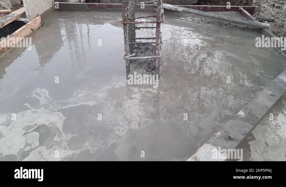 A Close Up Shot Depth of Footing Foundation and Reinforcement details ...