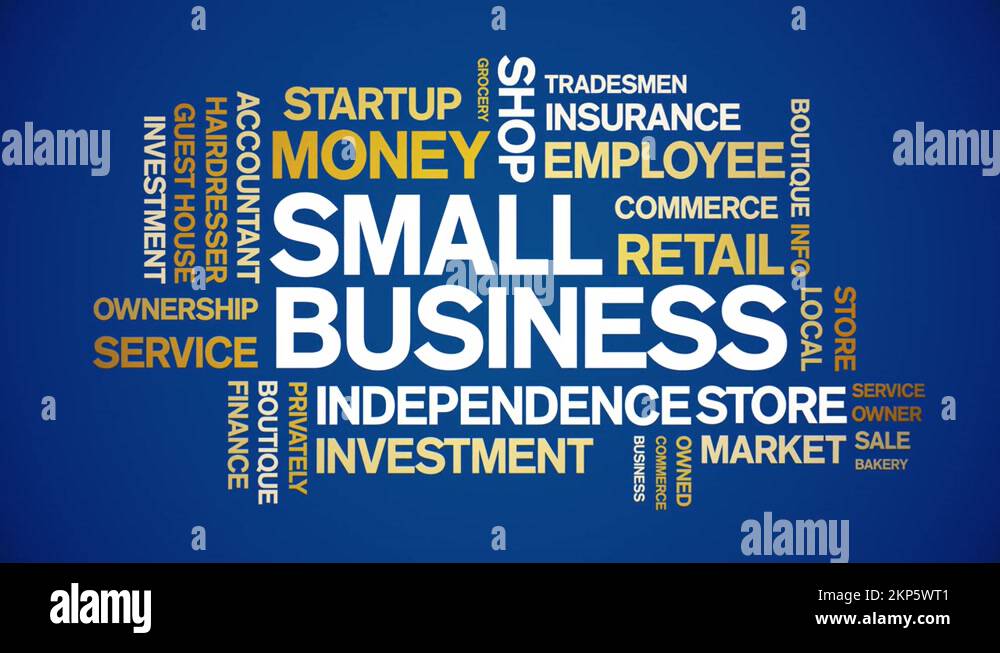 Small Business animated word cloud,animation kinetic typography ...
