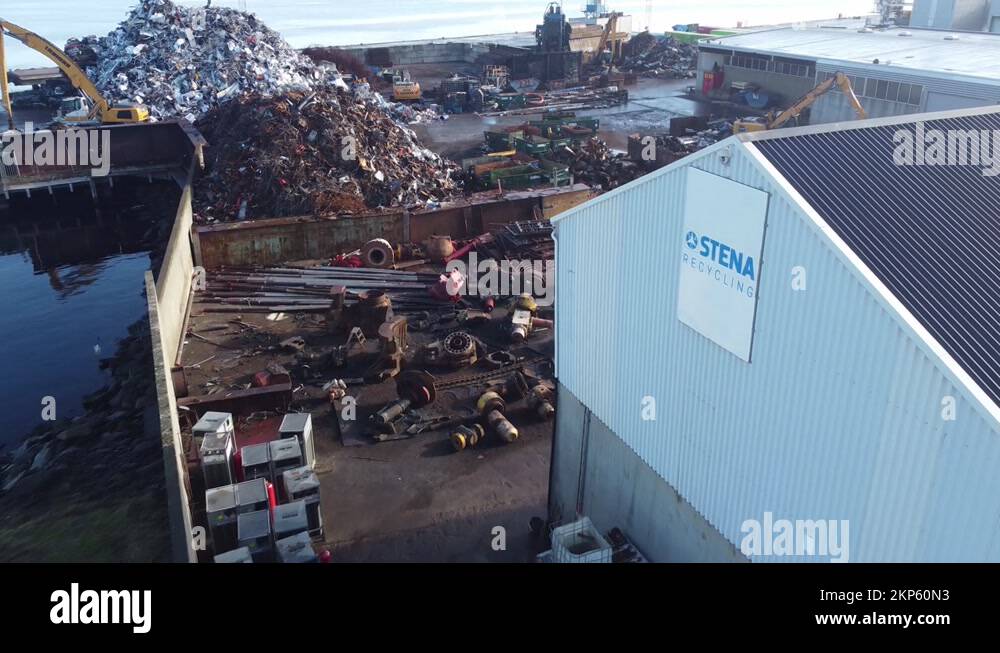 Stena recycling scrap yard in Stavanger Norway - Company sign with logo ...