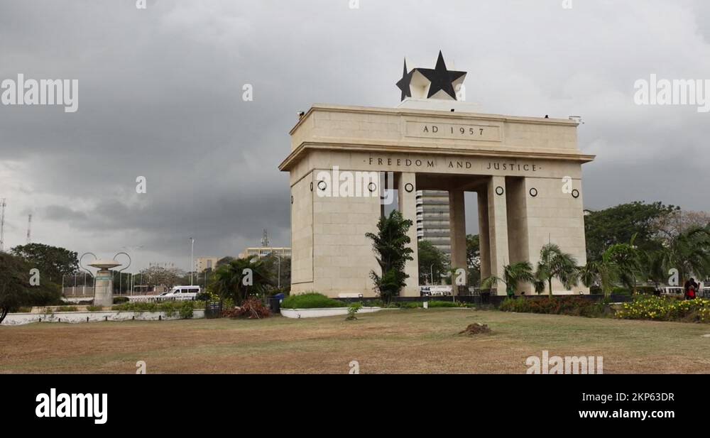 Black Star Freedom Justice Independence Square Accra Ghana pan 4K Stock ...