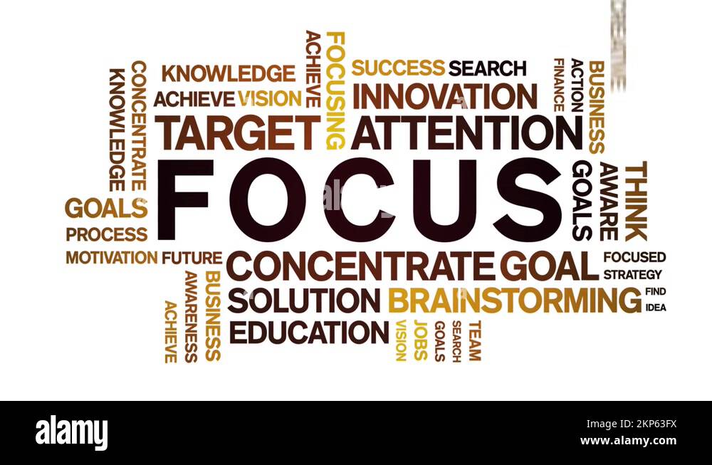 Focus animated tag word cloud,animation kinetic typography text seamless loop Stock Video ...