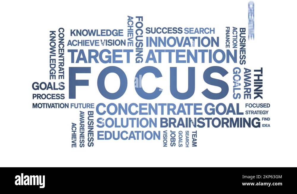 Focus animated tag word cloud,animation kinetic typography text seamless loop Stock Video ...