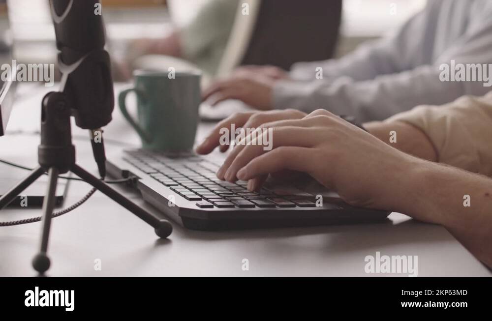 Video Game Developers Typing Program Codes on PC Stock Video Footage ...