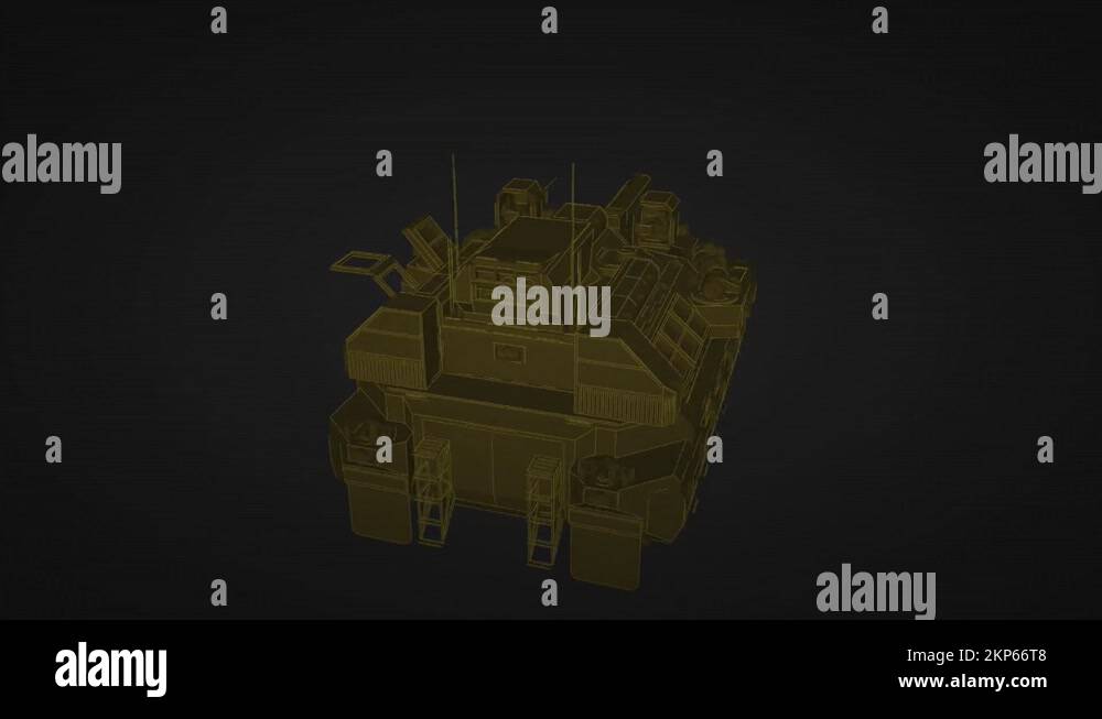 Loop rotation UI animated video of a military tank with brown tank in ...