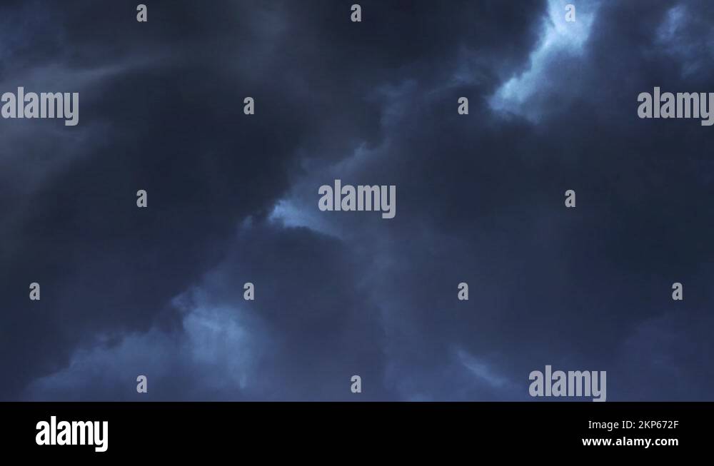 thunderstorm, dark blue clouds in the sky with lightning strike Stock ...