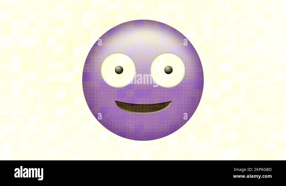 Animation of blinking emoticon over white and yellow background Stock ...