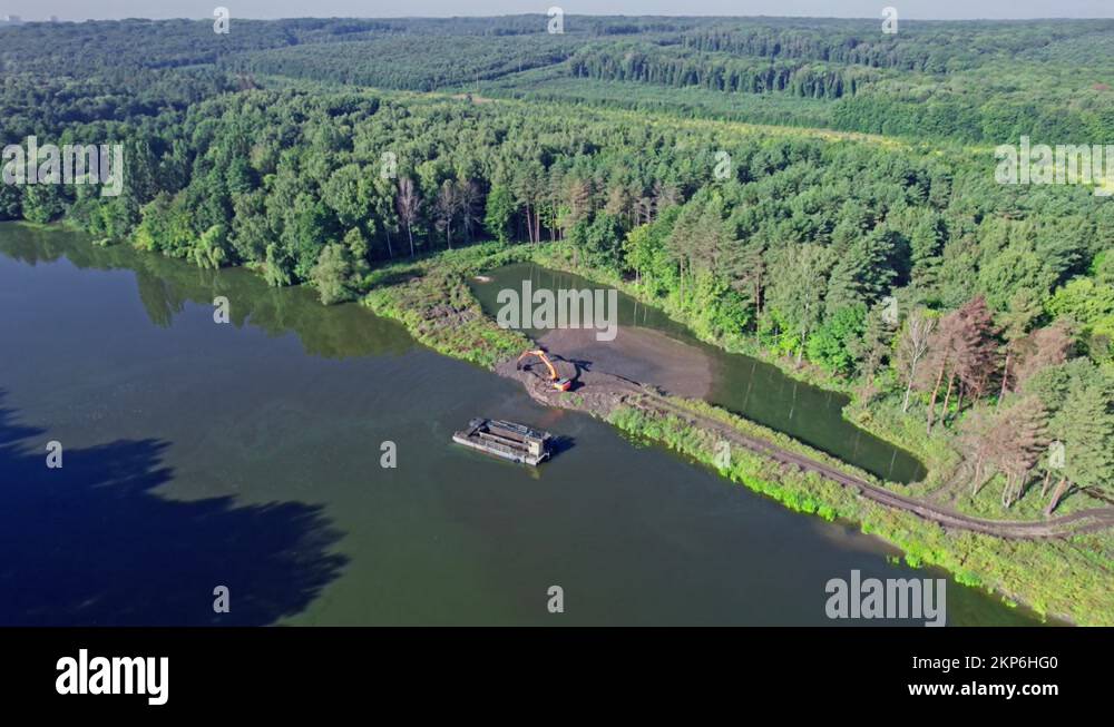 Excavators are working to clear mud sludge and debris Stock Video ...