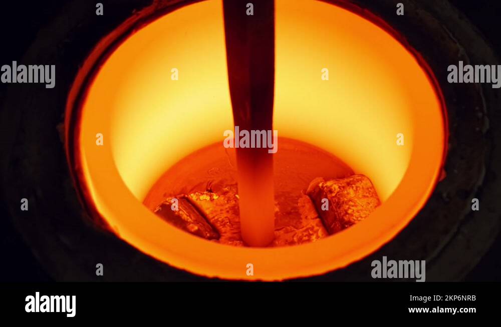 Precious Metal Melting In Induction Furnace At Industrial Smelting ...