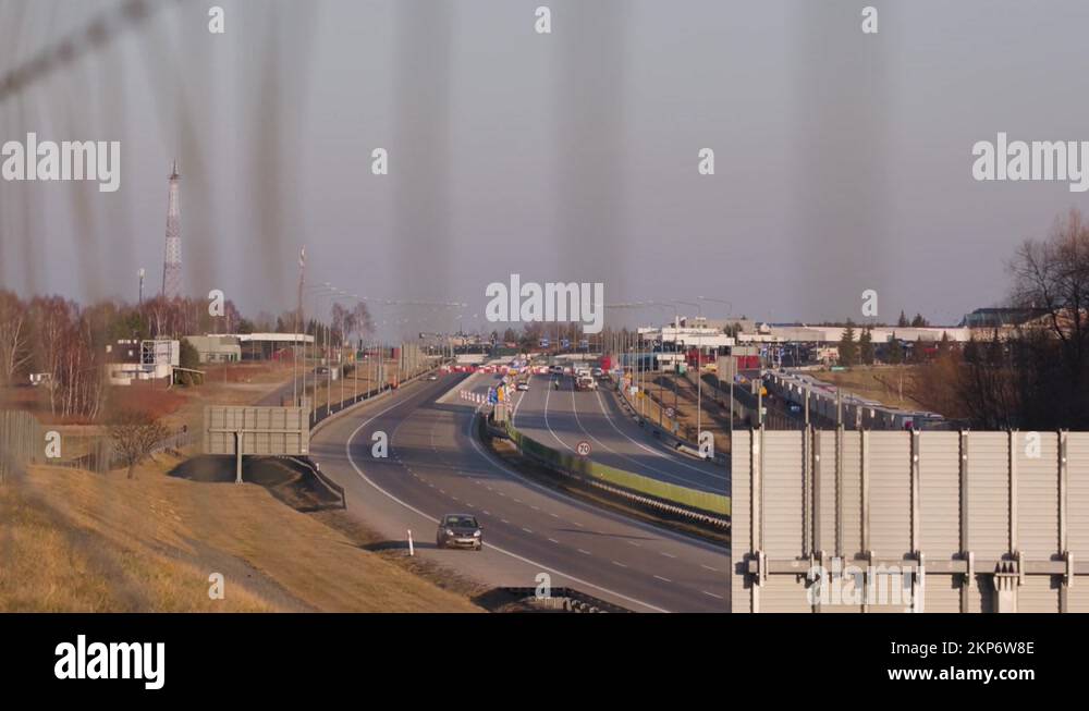 KORCZOWA, POLAND - MAR 21, 2022: Border crossing checkpoint on the ...