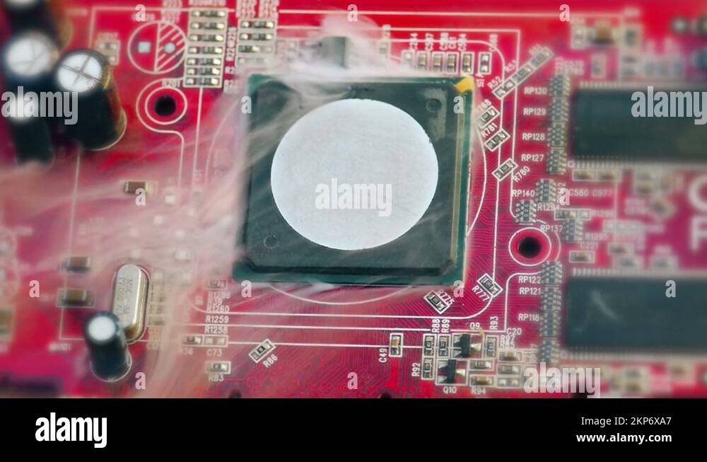 Processor burning. System malfunctions. The computer caught fire Stock Video Footage - Alamy