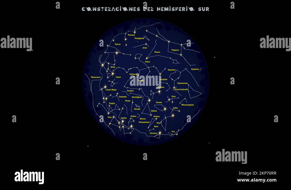 Animation Showing Star Constellations Visible from Southern Hemisphere ...