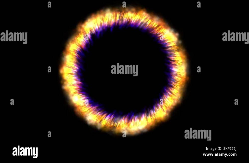 Circle burning effect with electric energy inner power animation Stock ...