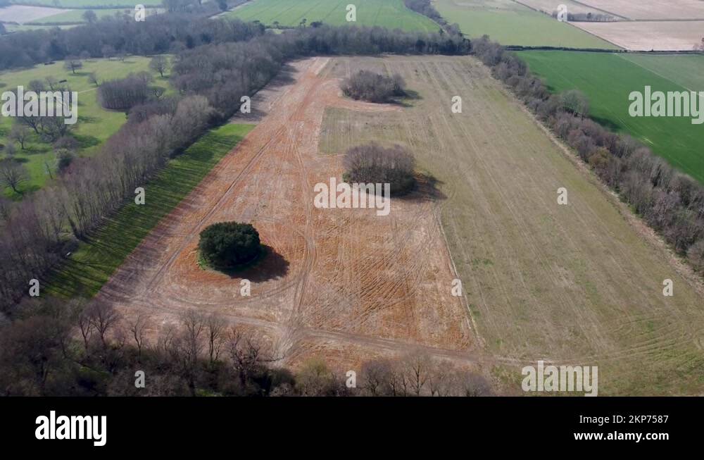 Large bushes in the British countryside from 4k Drone Stock Video ...