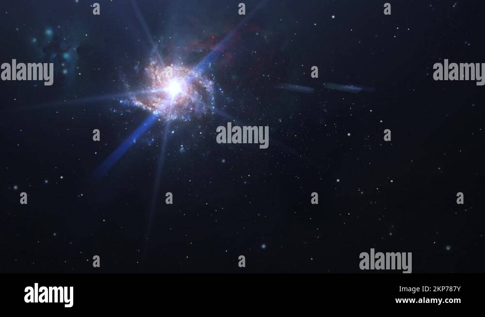 a spiral galaxy floating in the universe with a nebula cloud background ...