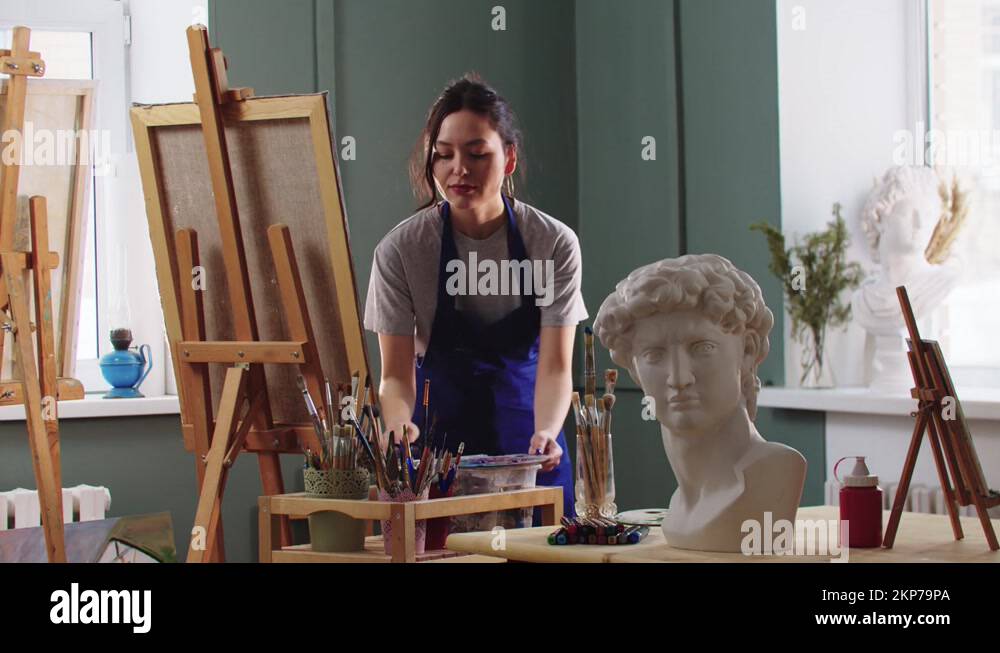 Woman looking at painting Stock Videos & Footage - HD and 4K Video ...