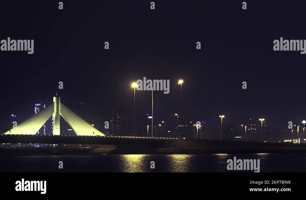 Manama Skyline At Nght, Bahrain Stock Video Footage - Alamy
