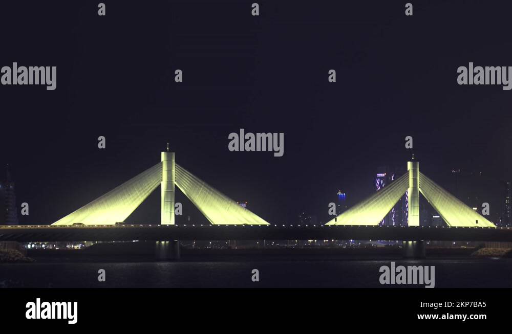 Manama Skyline At Nght, Bahrain Stock Video Footage - Alamy