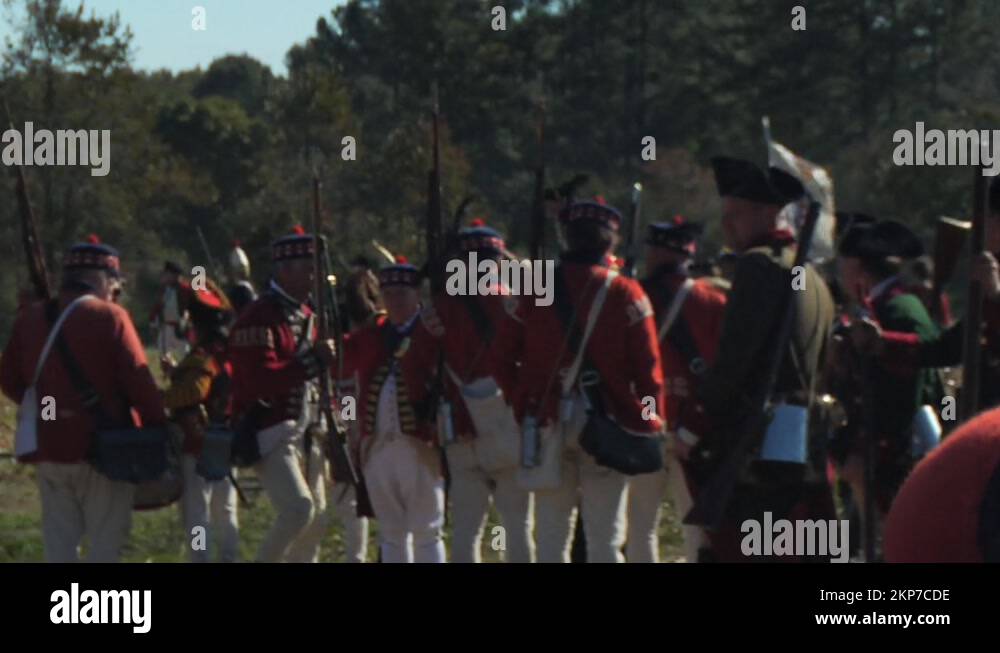 American Revolutionary War Re-enactment - Flintlock battle across ...