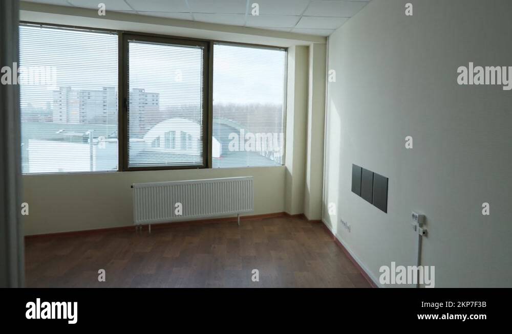 Workspace, the interior of empty office space, a walk through the ...