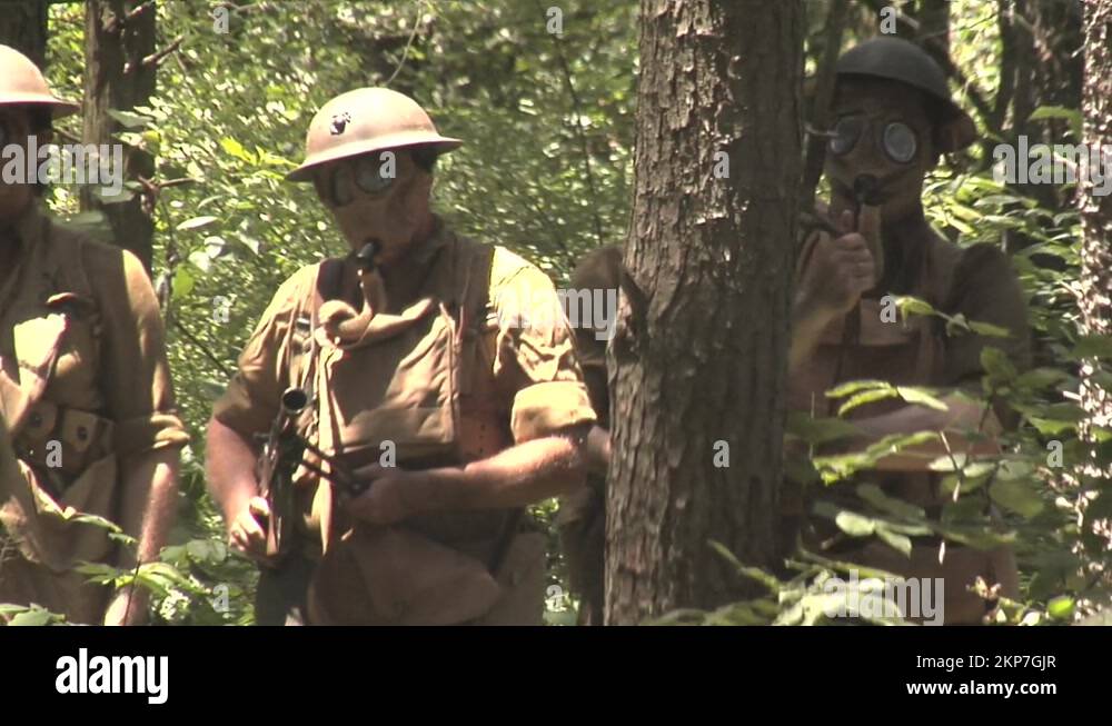 Staged Combat Recreation - WW1 Marine "Devil Dogs" Portrayal - 1918 ...