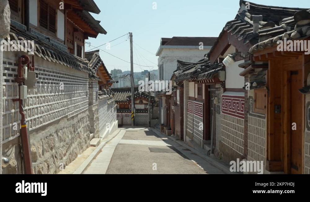 Korean traditional buildings in Bukchon Hanok Village in Seoul, South ...