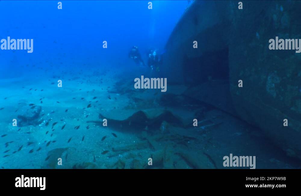wreck underwater shipwreck on seabed sea floor standing metal on ocean ...