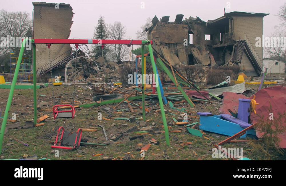 War Ukraine ruin bomb destroy village country house danger city ...