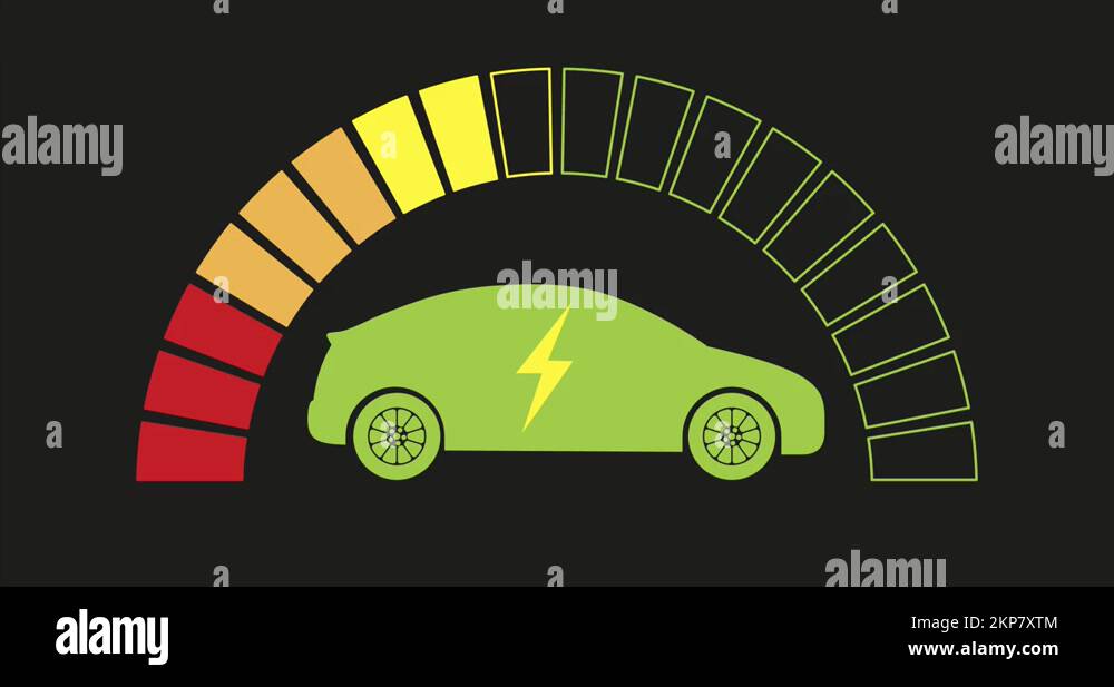 The process of charging an electric car. Eco friendly fuel. 2D ...